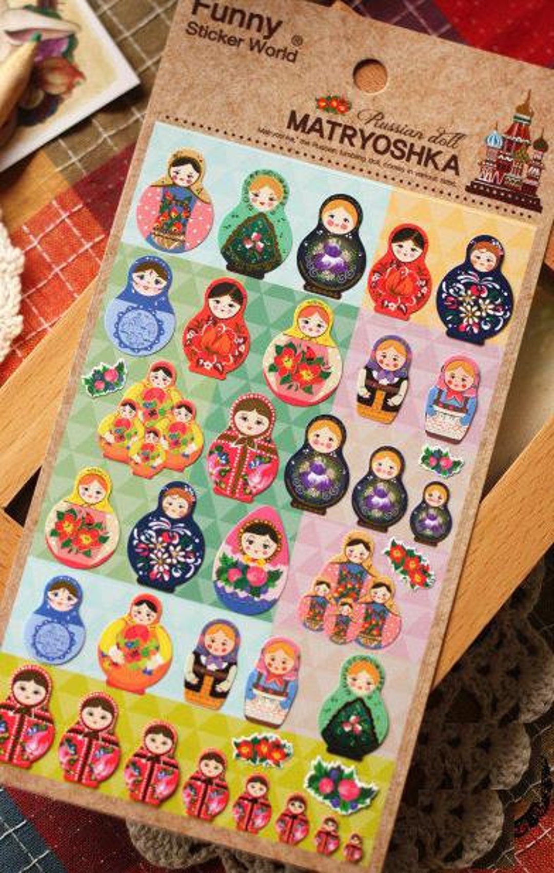 Russia Matryoshka Doll Paper Sticker (1 Sheet) - Etsy