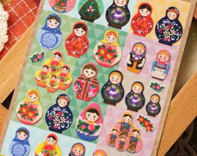 Russia Matryoshka Doll Paper Sticker 1 Sheet - Etsy