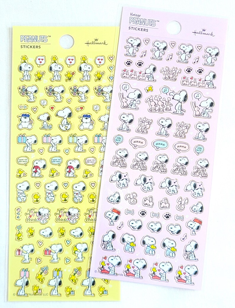 Hallmark Snoopy Deco Sticker (1 Sheet) - Etsy