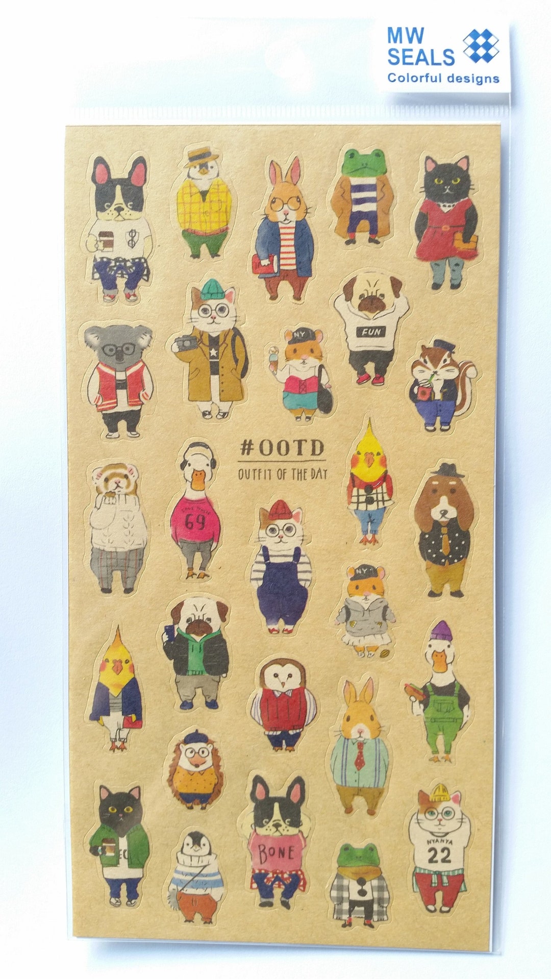 Funny Animals Deco Sticker (1 Sheet) - Etsy