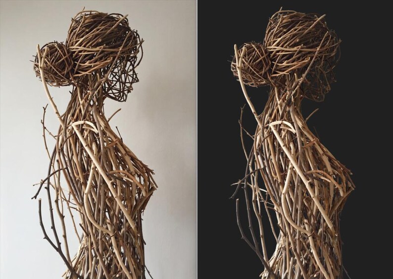 20 Twig Woman Figure Clipart (JPG & PNG) 300 DPI, Woven Branch ...