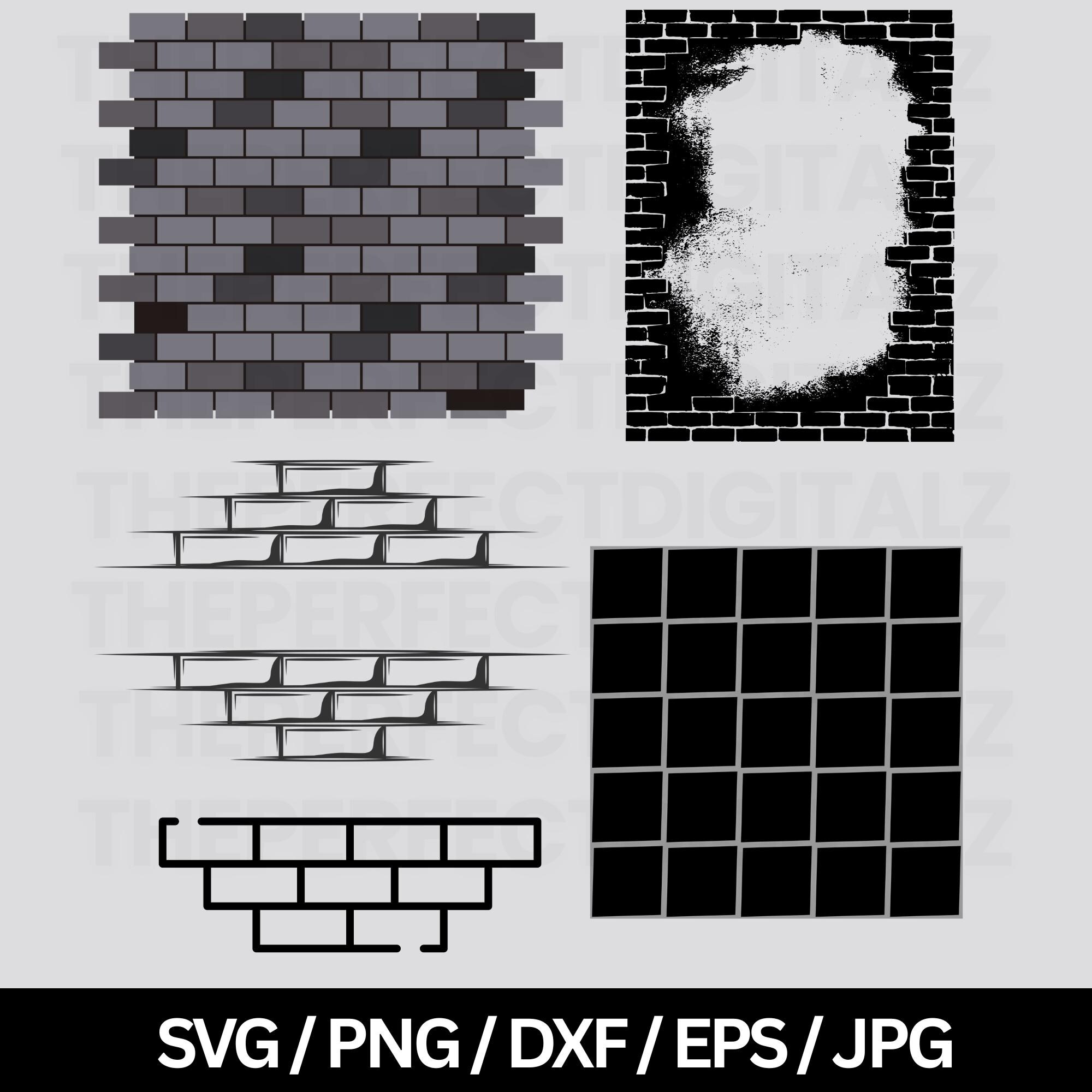 Brick Wall SVG Bundle, Bricks Pattern SVG Png,breakthrough Brick Wall ...