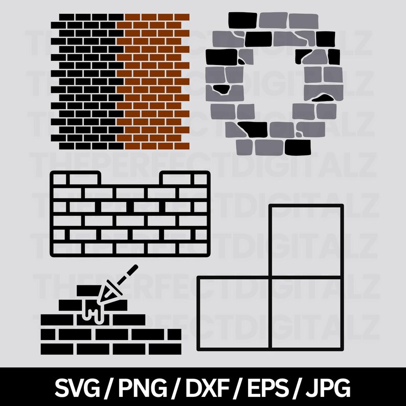 Brick Wall SVG Bundle, Bricks Pattern SVG Png,breakthrough Brick Wall ...