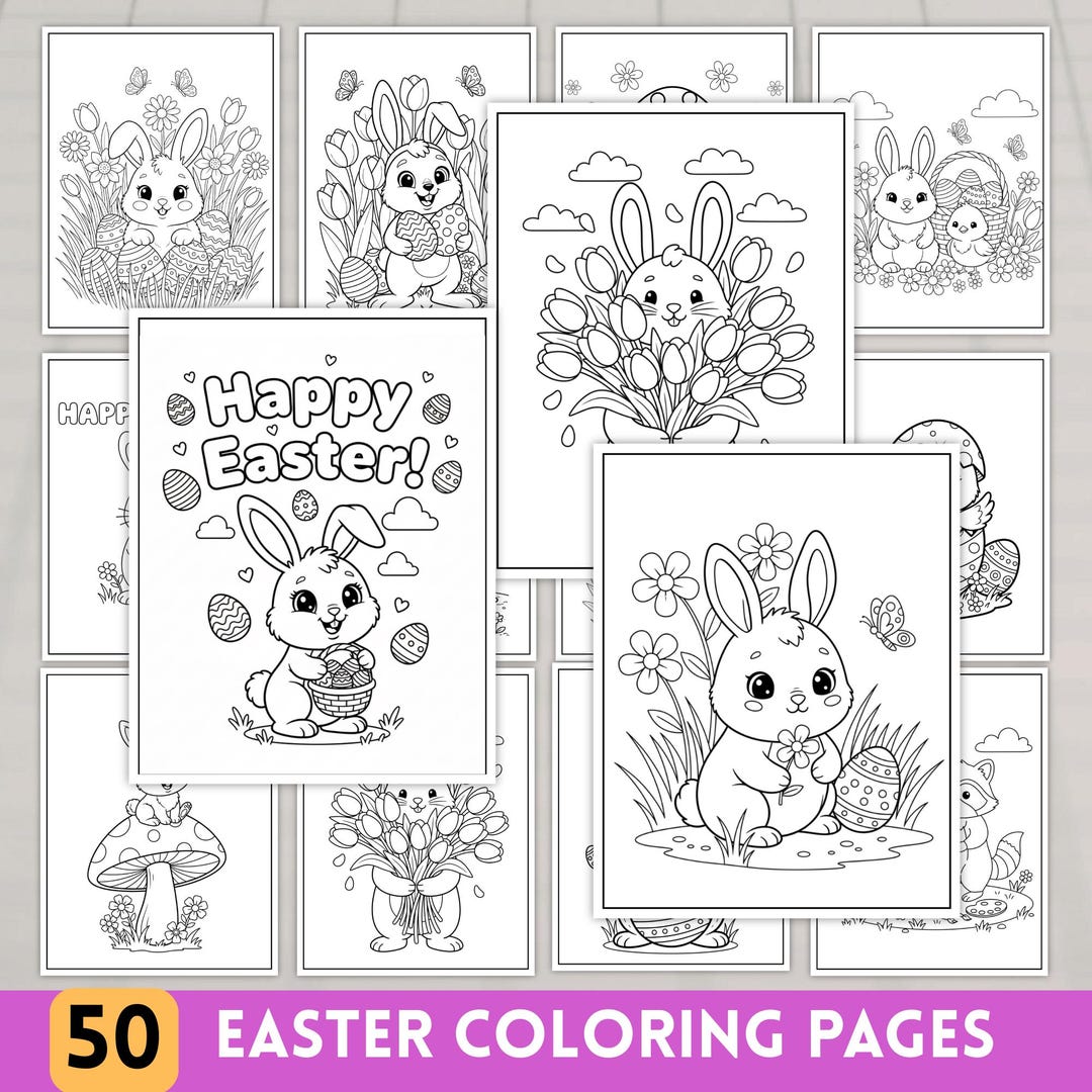 Easter Coloring Pages for Kids Printable, Easter Craft Activities ...