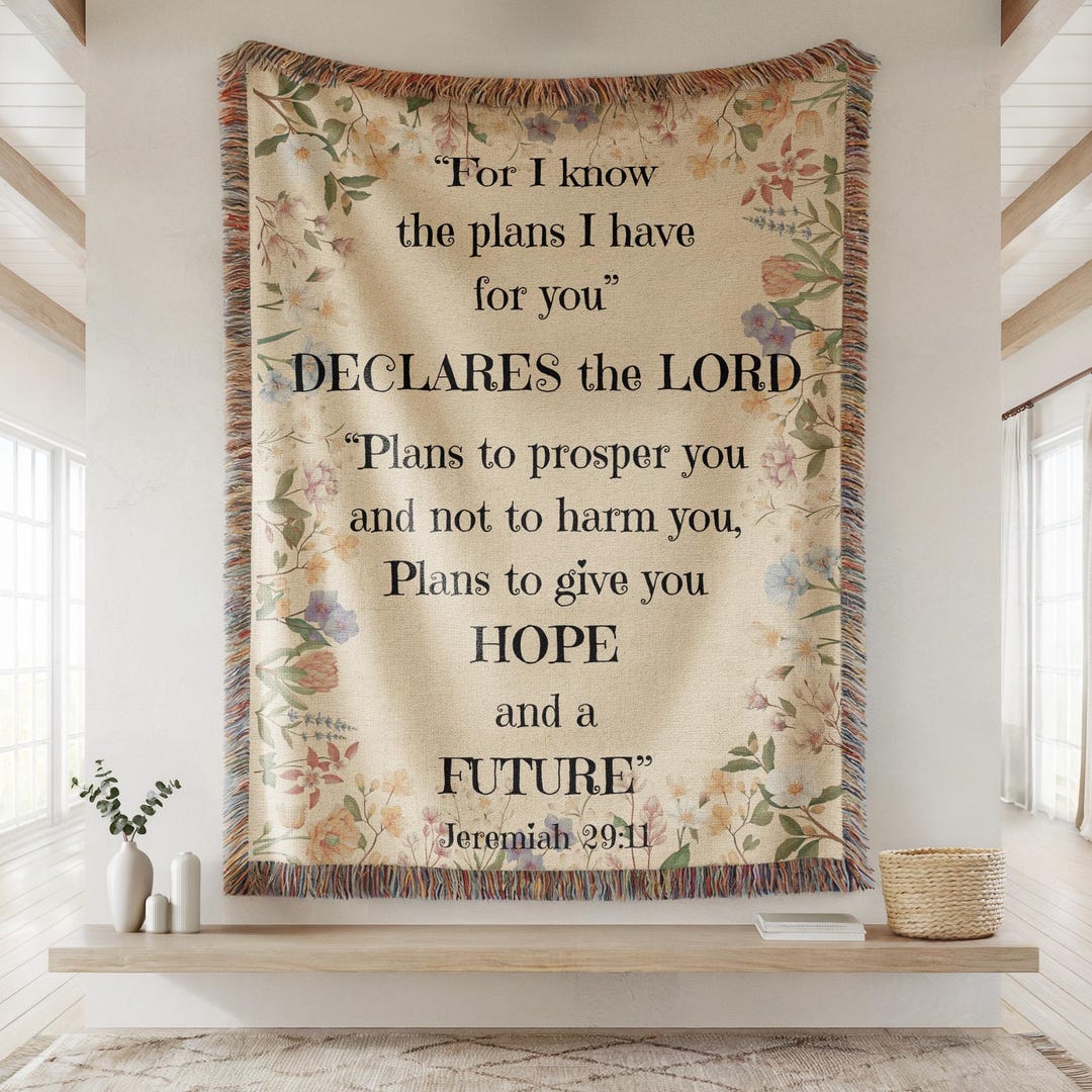 Jeremiah 29:11 Woven Cotton Blanket, for I Know the Plans Scripture ...