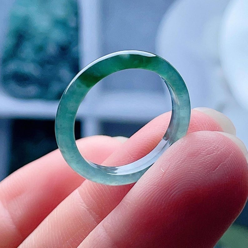 Authentic Blue Burmese Jade Ice Green Jadeite Genuine Natural Jade ...
