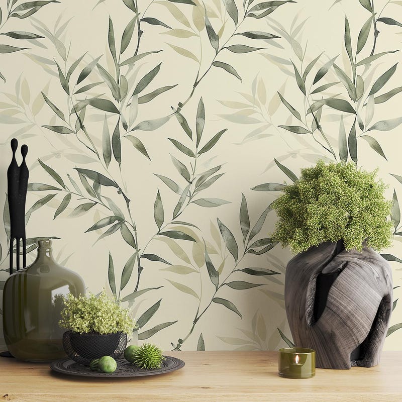 Bamboo Leaves Wallpaper - Etsy