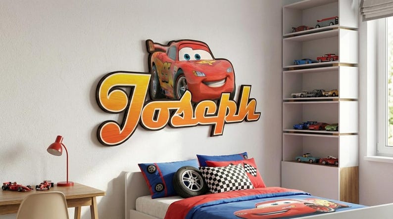 Disney Cars Personalized Wooden Name Sign, Disney Characters Name Wood ...