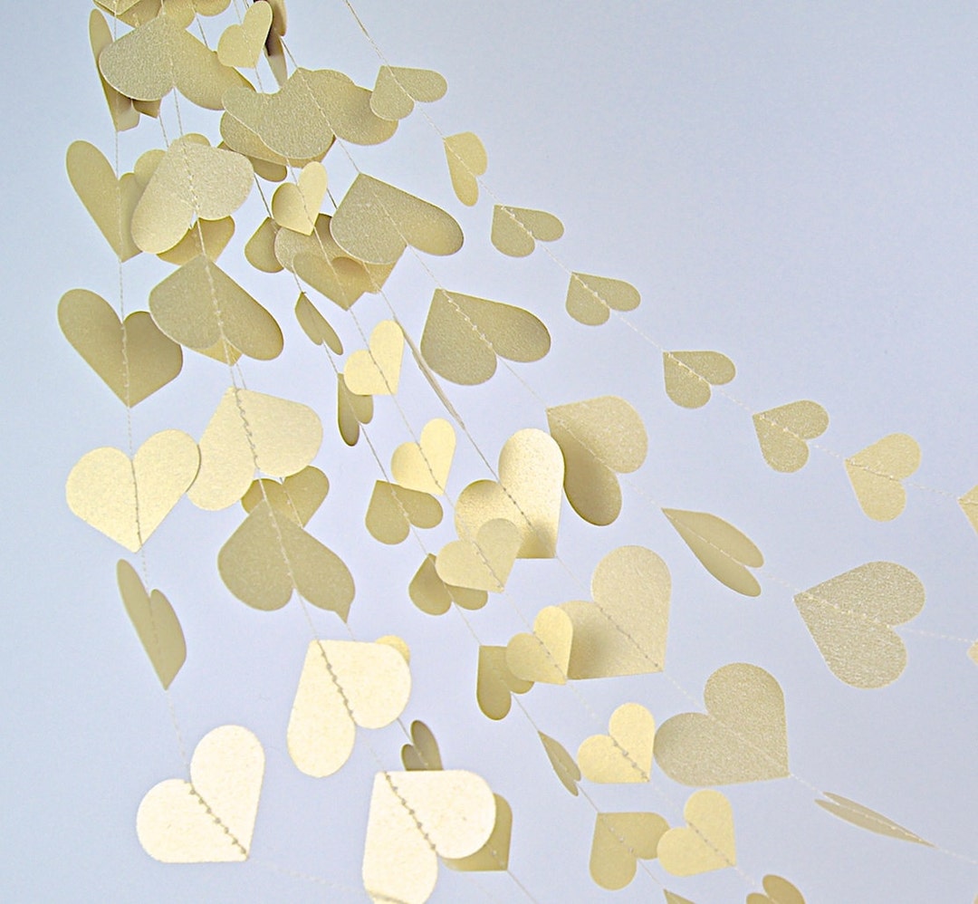 Gold Hearts Paper Garland, 20 Colors to Choose - Etsy