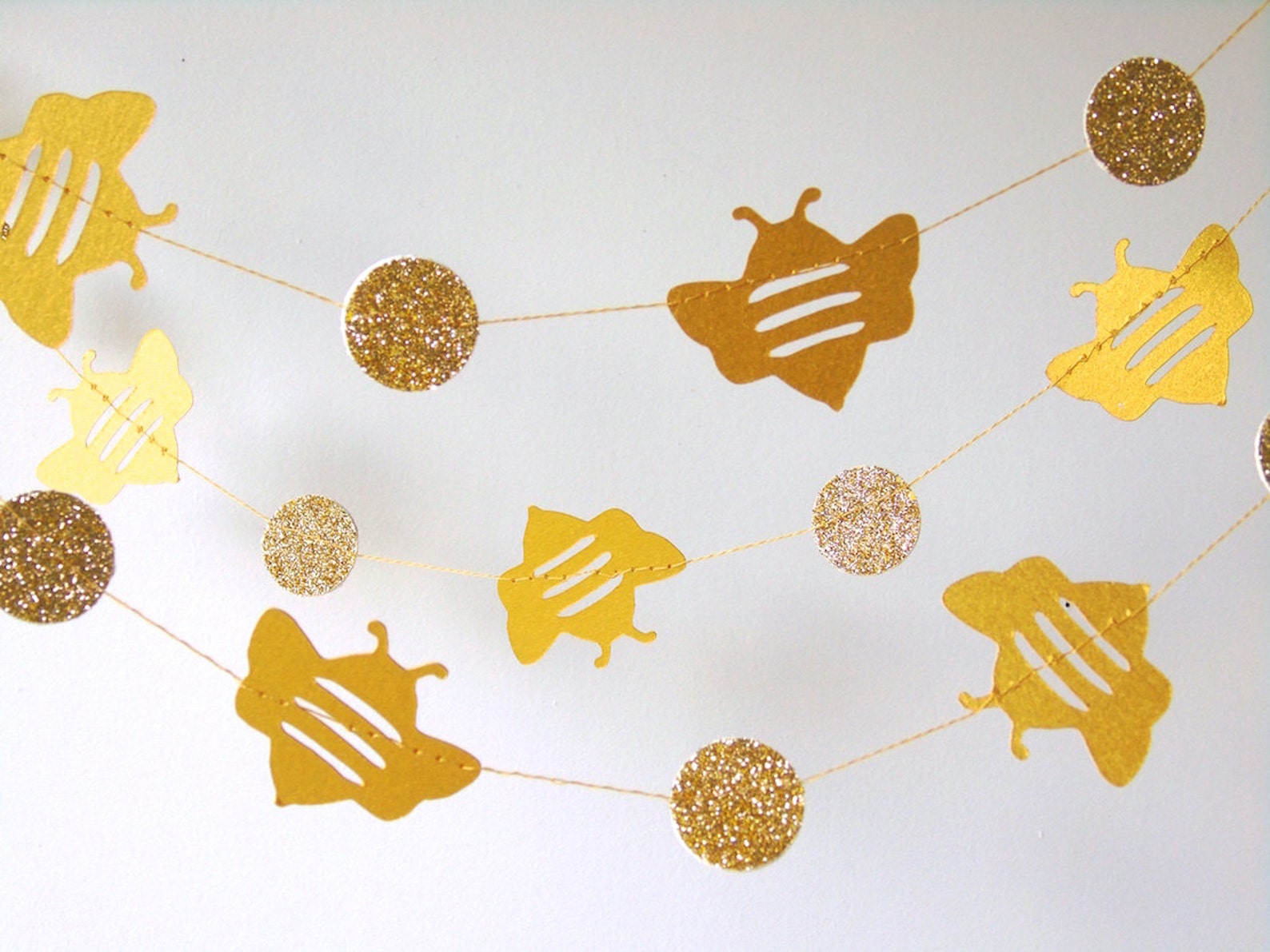 Gold Bees Paper Garland Double-sided Bridal Shower Baby - Etsy