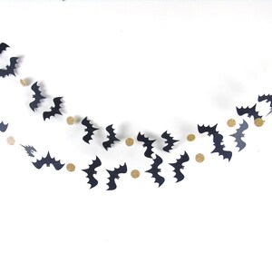 Halloween Garland, Bat Garland, Paper Garland in Black and Gold - Etsy