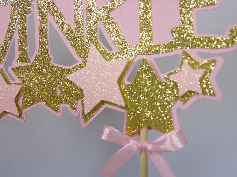 Twinkle Twinkle Little Star Cake Topper Gold and Pink - Etsy