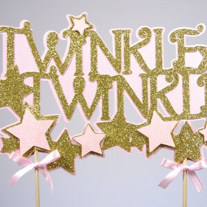 Twinkle, Twinkle Little Star Cake Topper, Gold and Pink - Etsy