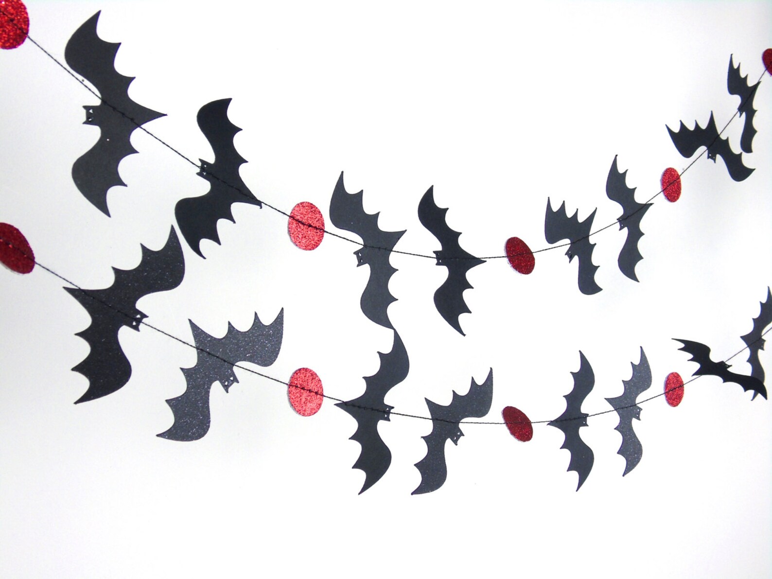 Halloween Garland Bat Garland Paper Garland in Black and - Etsy