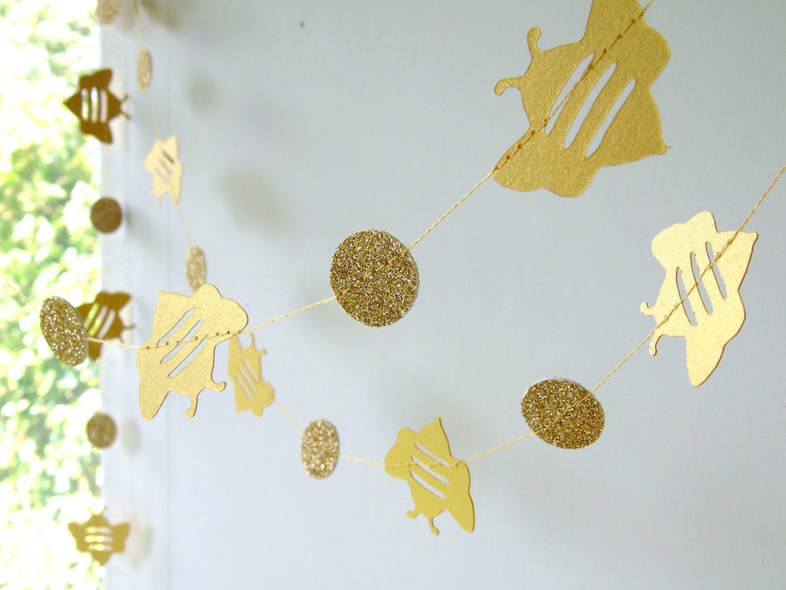 Gold Bees Paper Garland Double-sided Bridal Shower Baby - Etsy