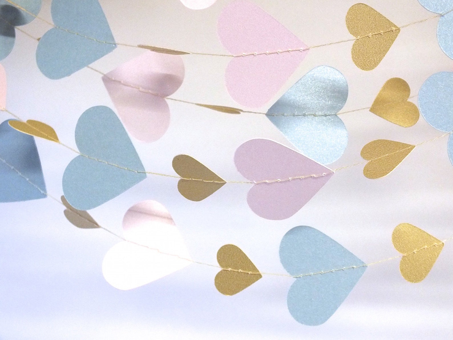 Gold Hearts Paper Garland 20 Colors to Choose Double-sided - Etsy