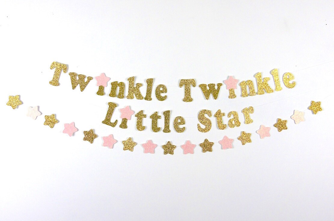 Twinkle Twinkle Little Star Gold Glitter Banner Garlands and - Etsy