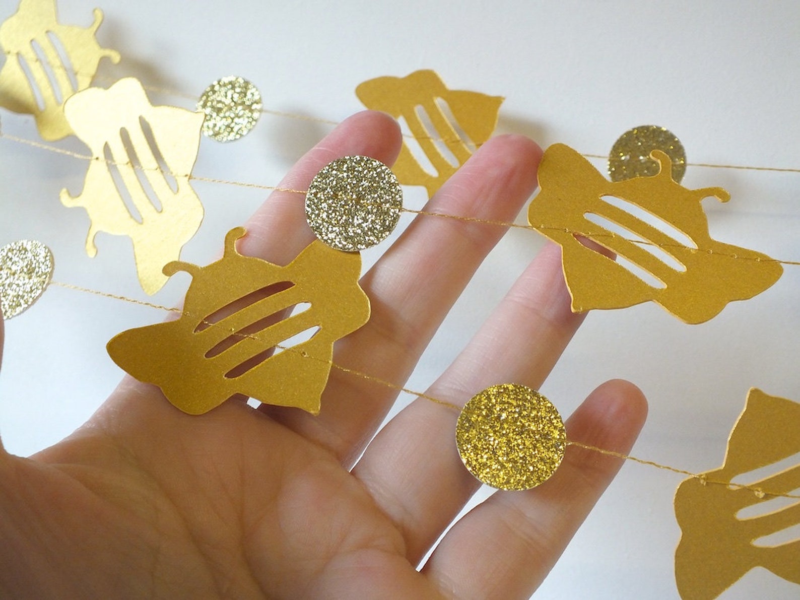 Gold Bees Paper Garland Double-sided Bridal Shower Baby - Etsy