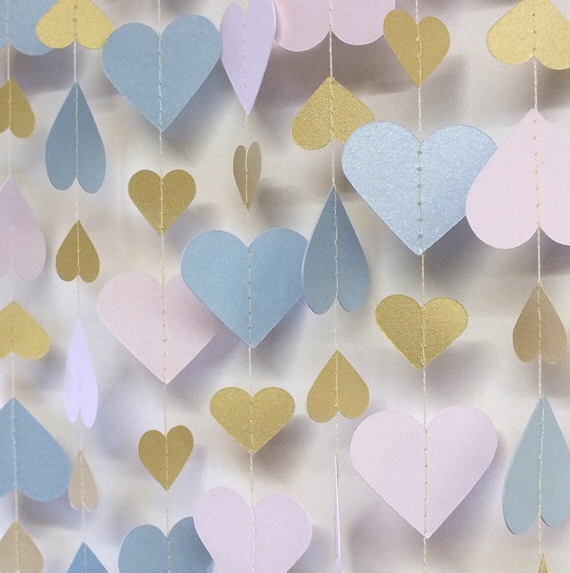Gold Hearts Paper Garland 20 Colors to Choose Double-sided - Etsy