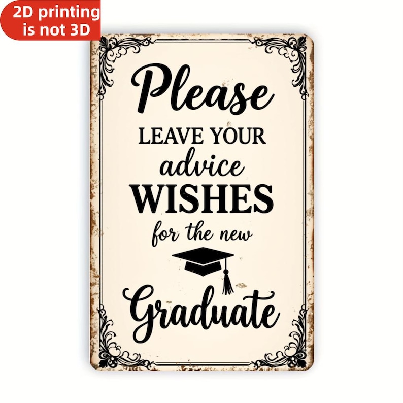 Vintage Graduation Tin Sign, Rustic Advice Wishes Station, Class of ...