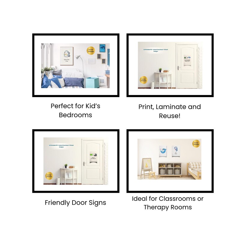 Shark Social Battery Door Signs: Autism, ADHD, Dyslexia (printable Pack ...