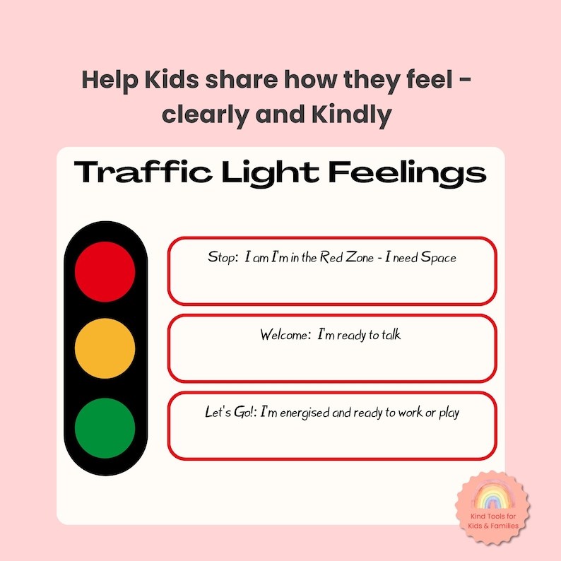 Traffic Light Feelings Chart: Emotional Regulation Tool (PDF Printable ...