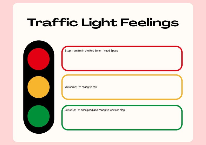 Traffic Light Feelings Chart: Emotional Regulation Tool (PDF Printable ...