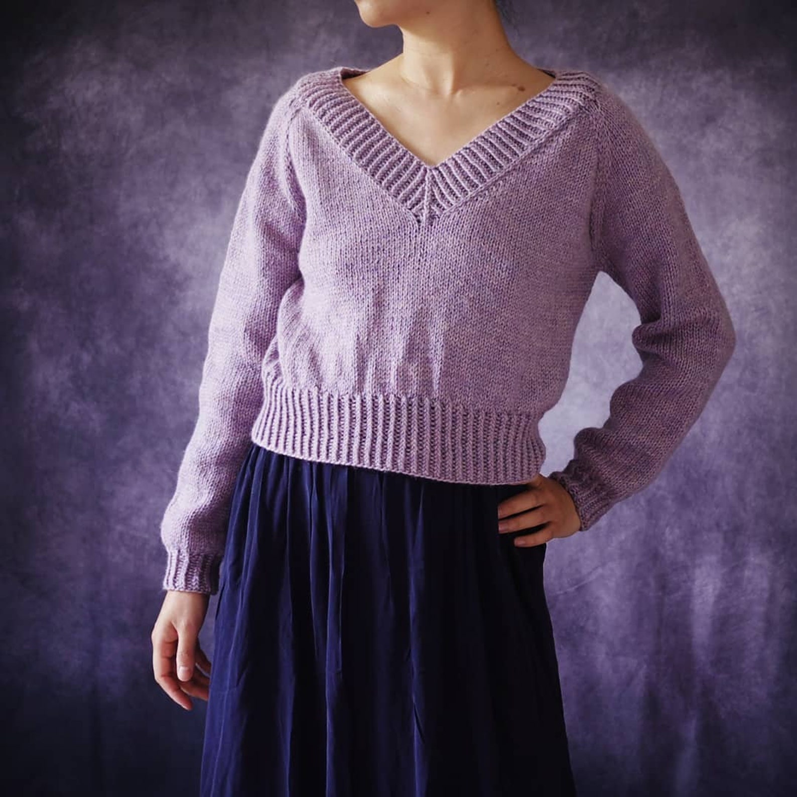 Beginner Friendly Knitting Pattern Devotion Sweater V Neck Top | Etsy
