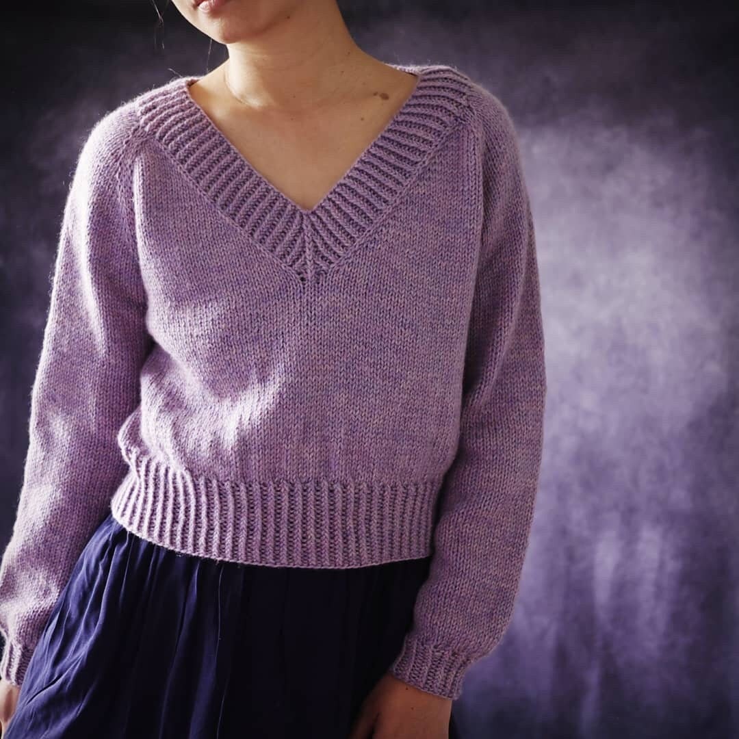 Beginner Friendly Knitting Pattern Devotion Sweater V Neck Top Down ...