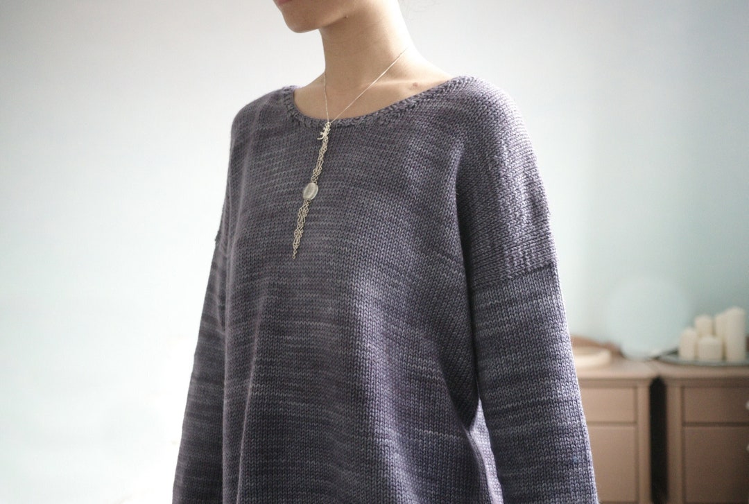 Beginner Friendly Asymmetric Hem Oversized Jumper Knitting Pattern Al ...