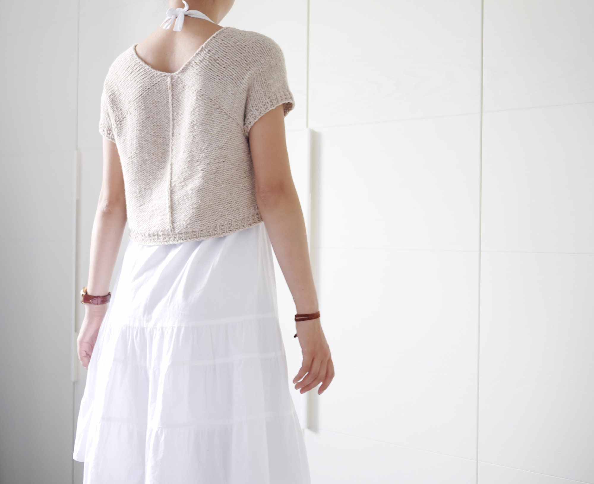 Knitting Pattern Cropped Summer Tee: Pyramid Tee Beginner - Etsy