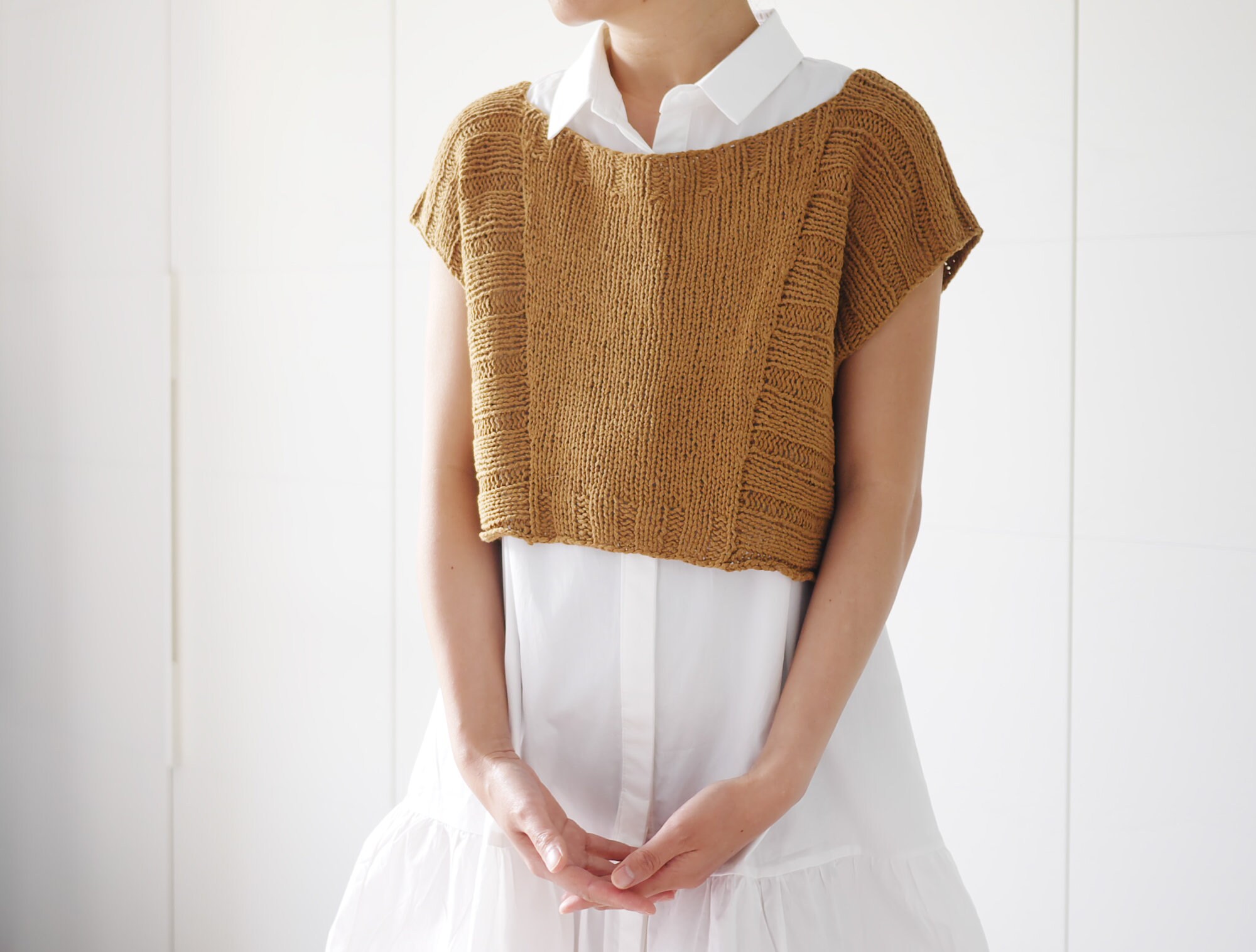 Beginner Friendly Knitting Pattern Geometry Tee Cropped | Etsy