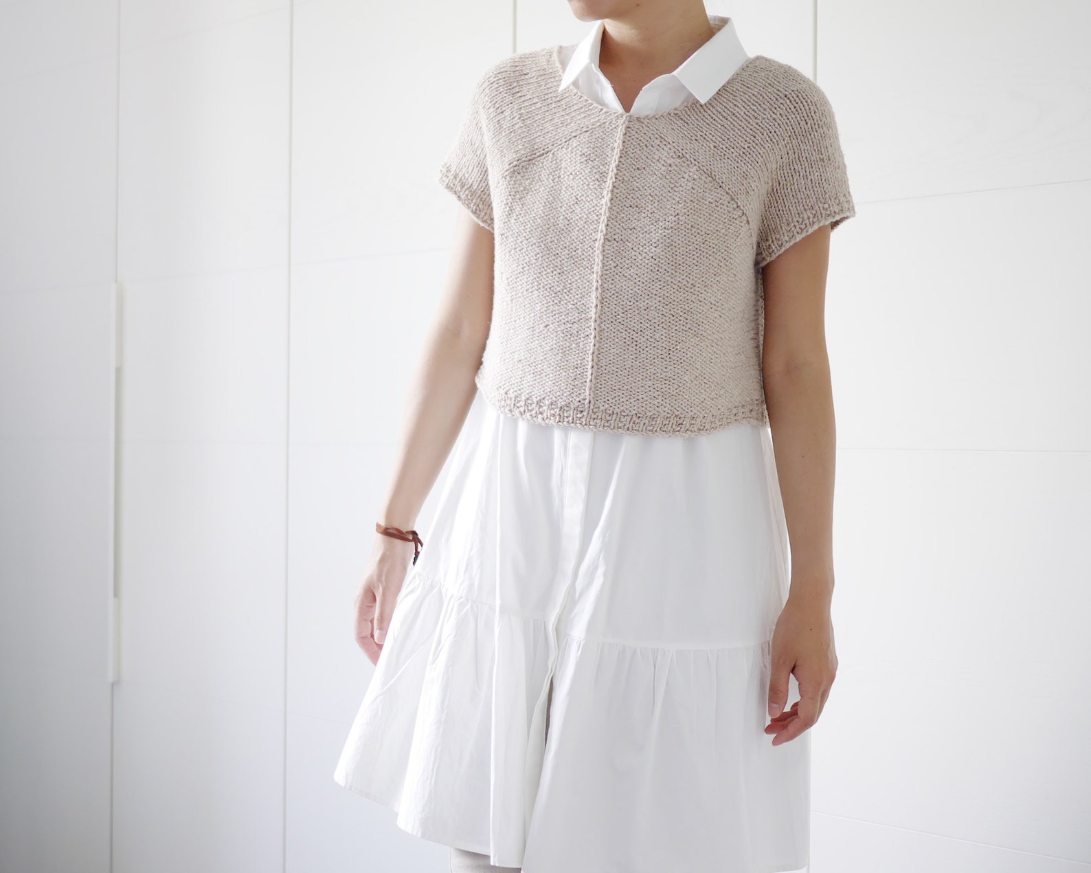 Knitting Pattern Cropped Summer Tee: Pyramid Tee Beginner - Etsy