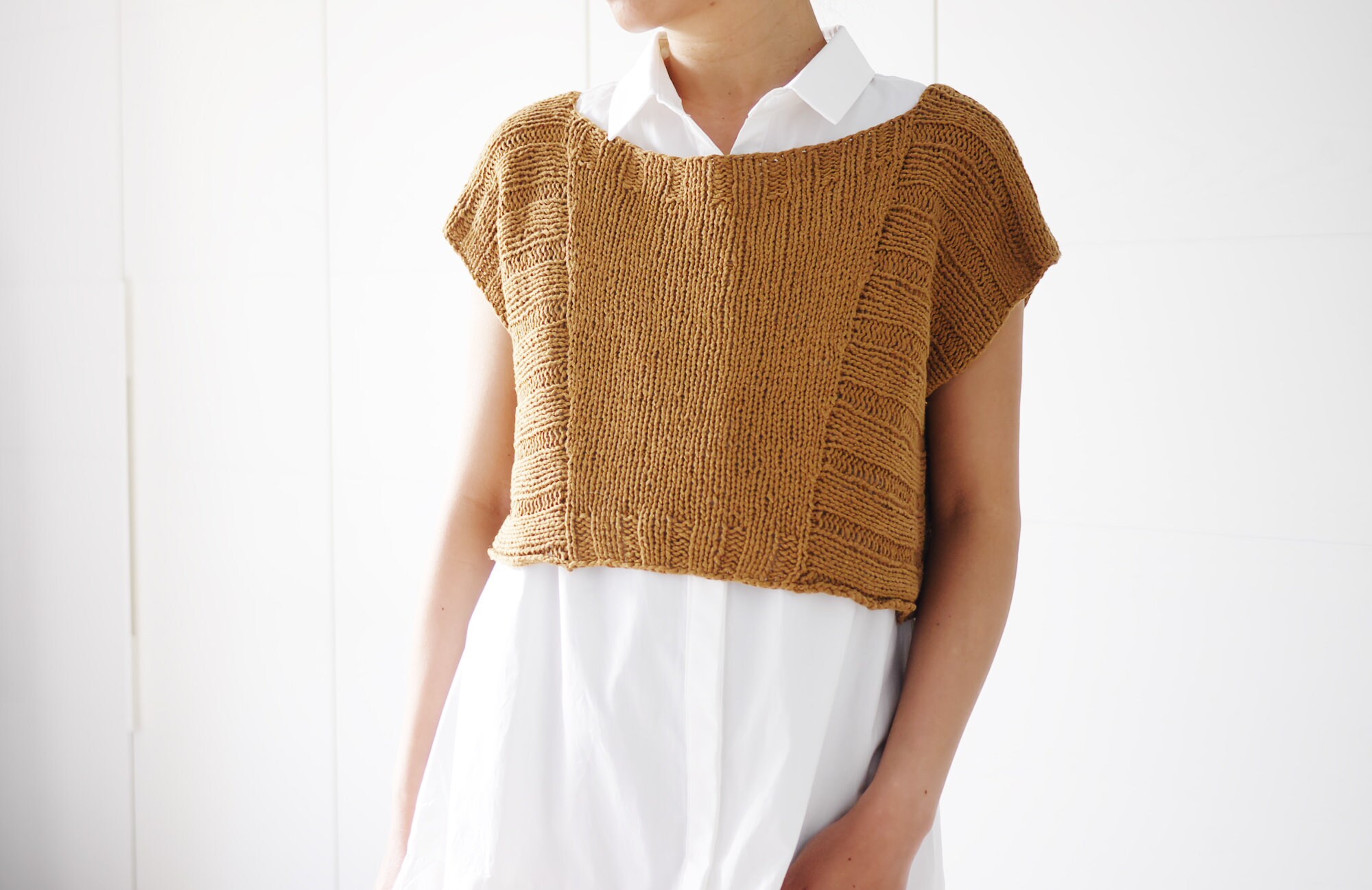 Beginner Friendly Knitting Pattern Geometry Tee Cropped | Etsy