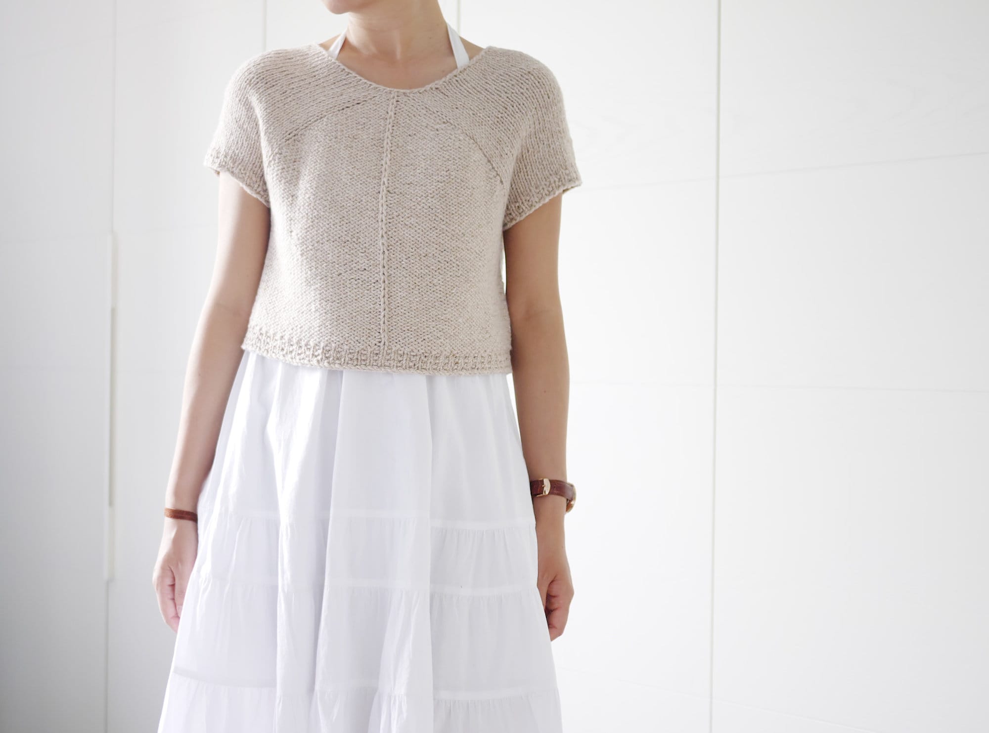 Knitting Pattern Cropped Summer Tee: Pyramid Tee Beginner - Etsy