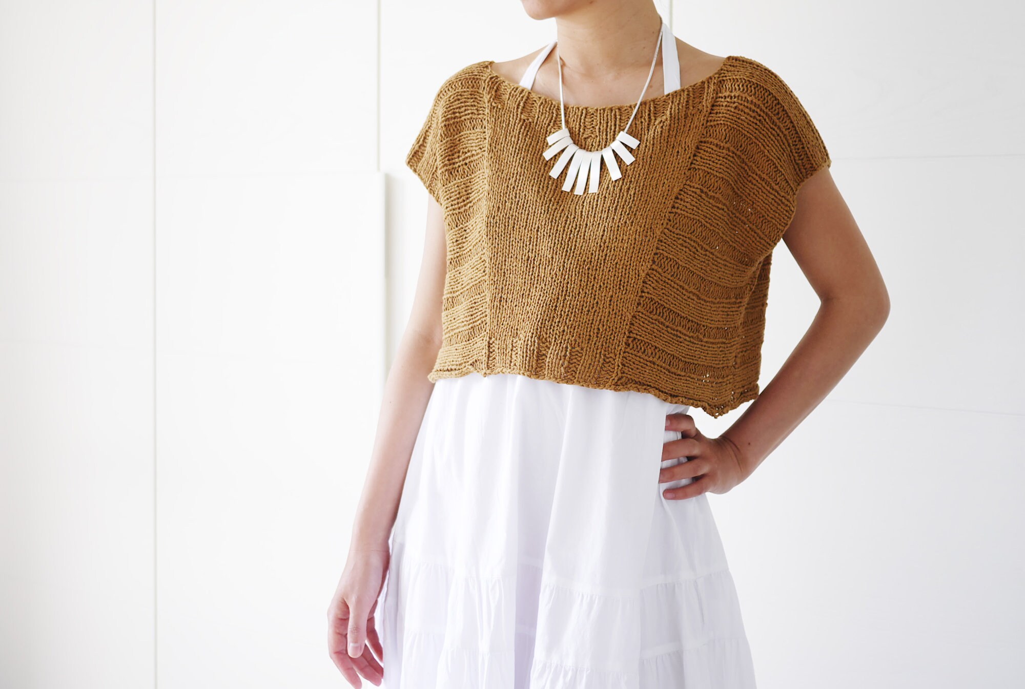 Beginner Friendly Knitting Pattern Geometry Tee Cropped | Etsy