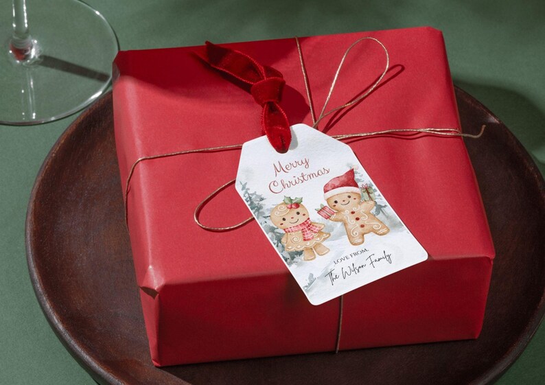 Gingerbread Christmas Gift Tags: Printable Holiday Tags (PDF & JPEG) - Etsy