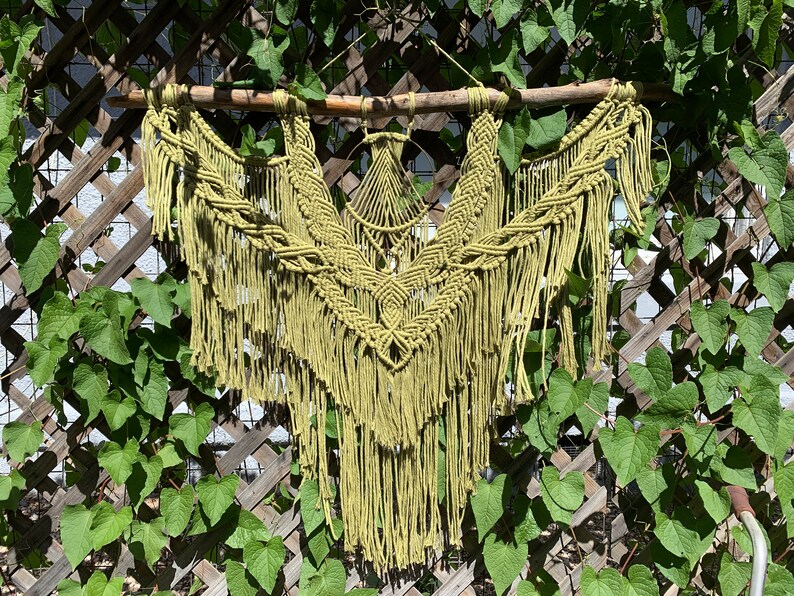 Green Tea Macrame Wall Hanging | Etsy
