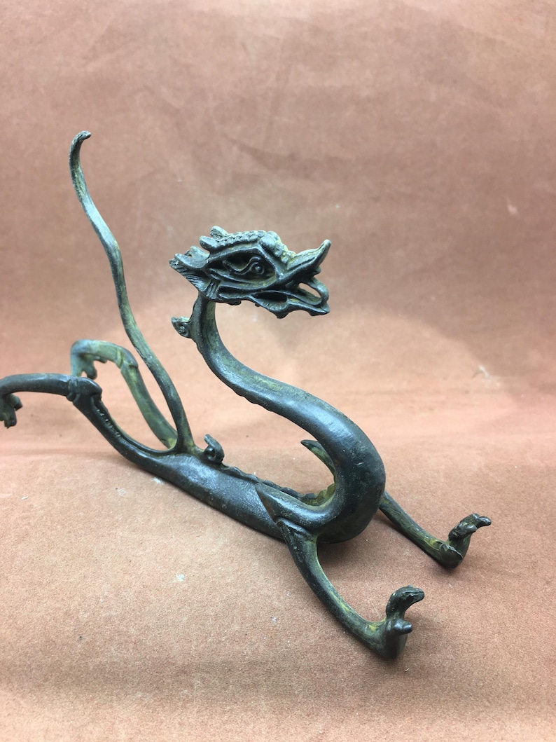 Hand-cast Patinated Bronze Dragon Tea Pet | Fortune Tea Ceremony Decor ...