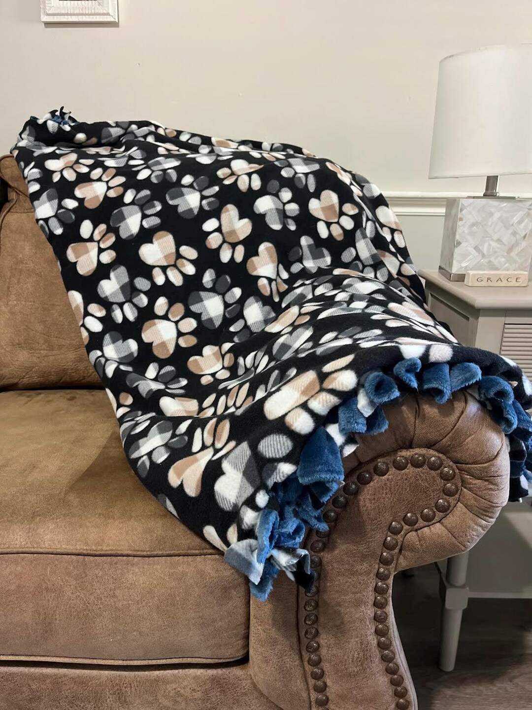 Custom Hand-made Knotted Fabric Blankets & Throws - Etsy