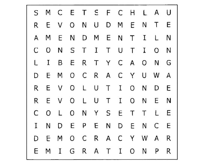 US History Word Search Puzzle - Etsy