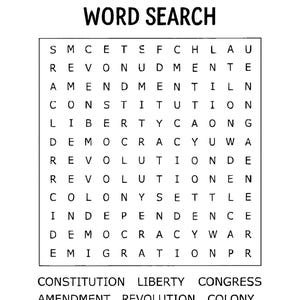 US History Word Search Puzzle - Etsy