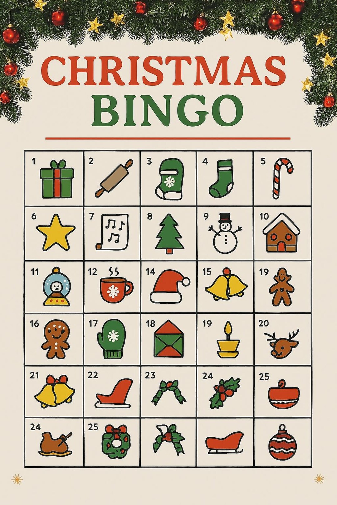 Christmas Bingo Game Printable Cards, Calling Cards & Score Sheets Fun ...