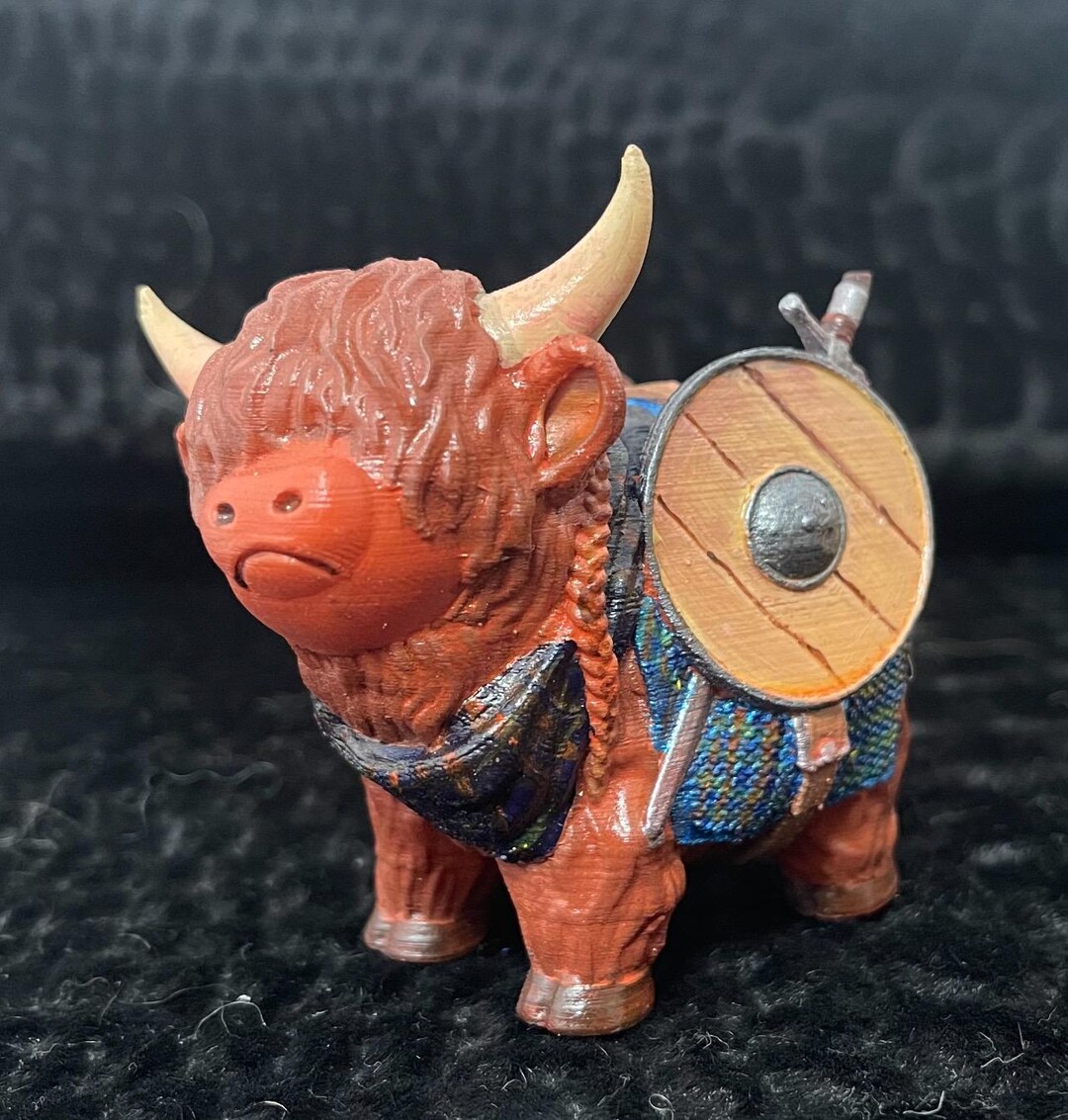 Scottish Highland Coo (cow) - With Shield and Tartan Ooak - Etsy