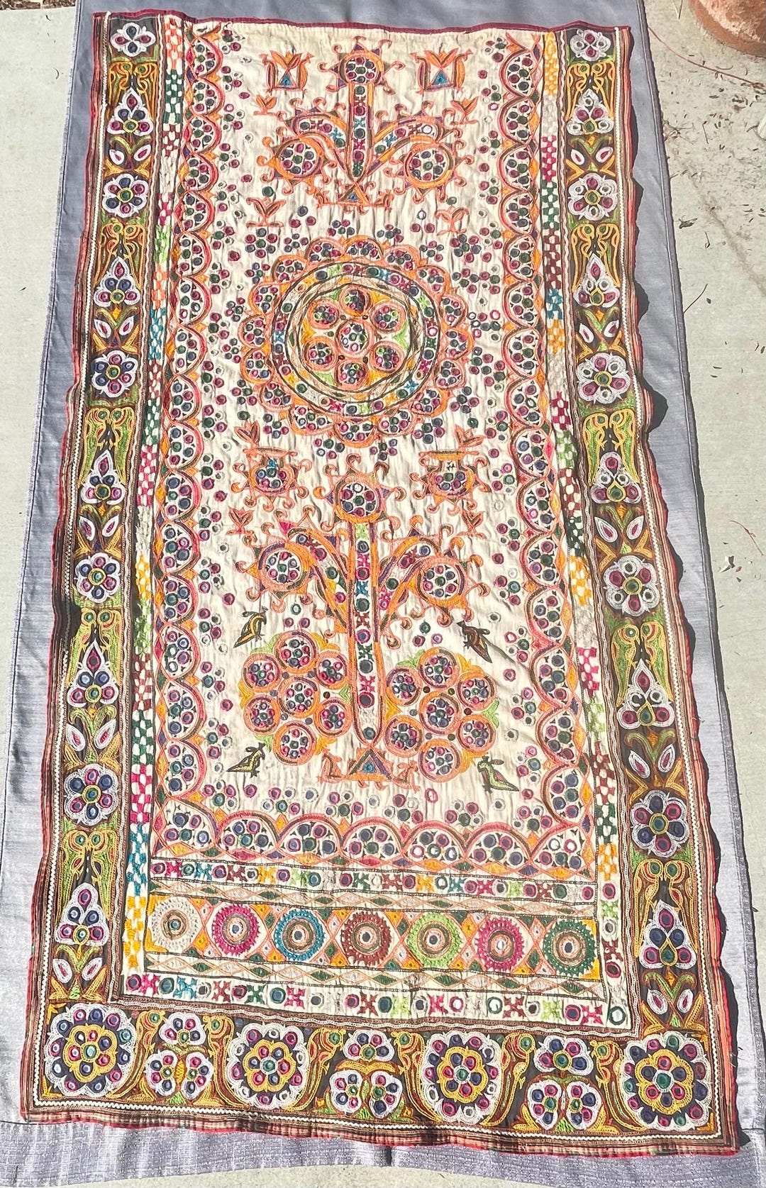RARE Vtg 1920’s Indian Gujarati Rabari Kutch Silk Embroidered Textile ...