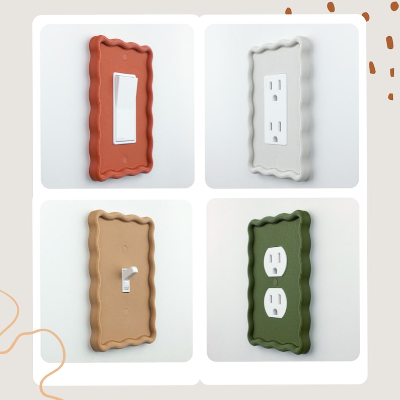 Wavy Light Switch Cover: Wavy Rectangle Decoration Fits Toggle Rocker ...