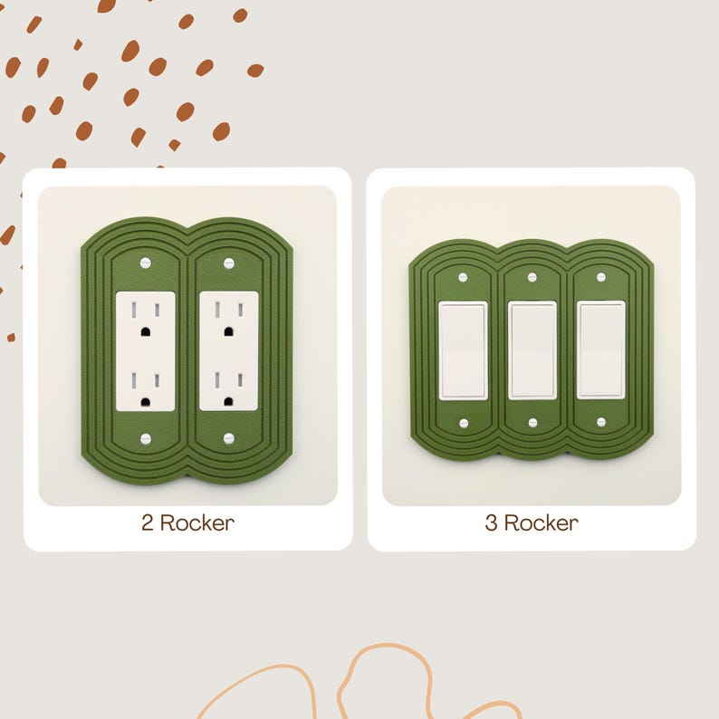 3D Printed Duplex Outlet Cover: Rounded Retro Decor - Etsy