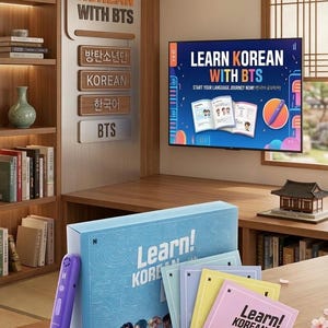 Learn Korean With BTS Full Set – Books 1-4, Moti Pen, Stickers Official ...