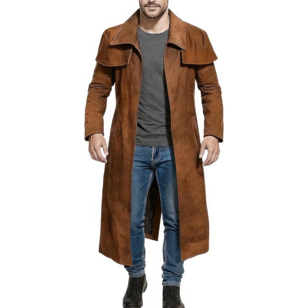 Fallout New Vegas NCR Ranger Leather Duster Coat | Handmade Men's Black ...