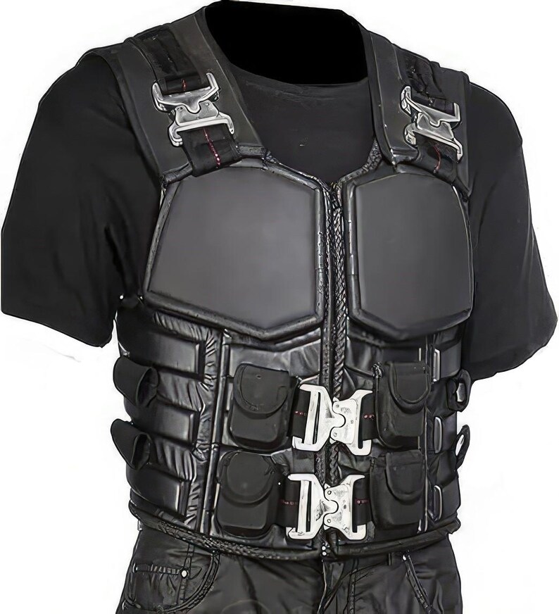 Handmade Men's Blade Vest & Trench Coat | Black Leather Halloween ...